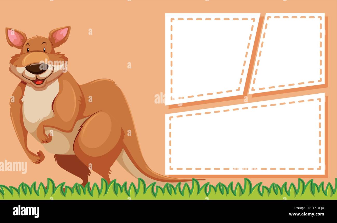 Kangaroo on note template illustration Stock Vector Image & Art - Alamy