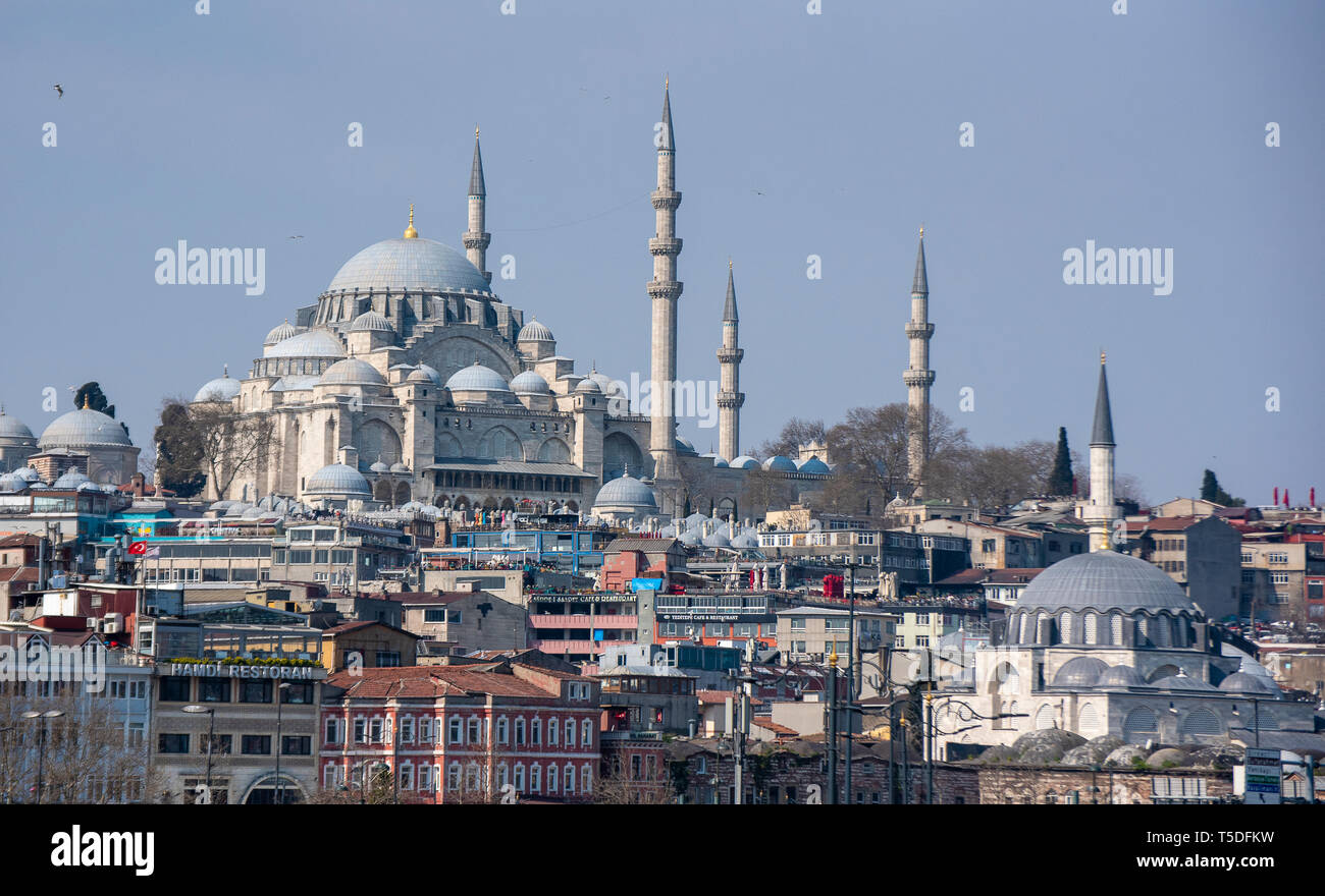 Istanbul, Turkey. View of The Suleymaniye Mosque , the Ottoman imperial ...