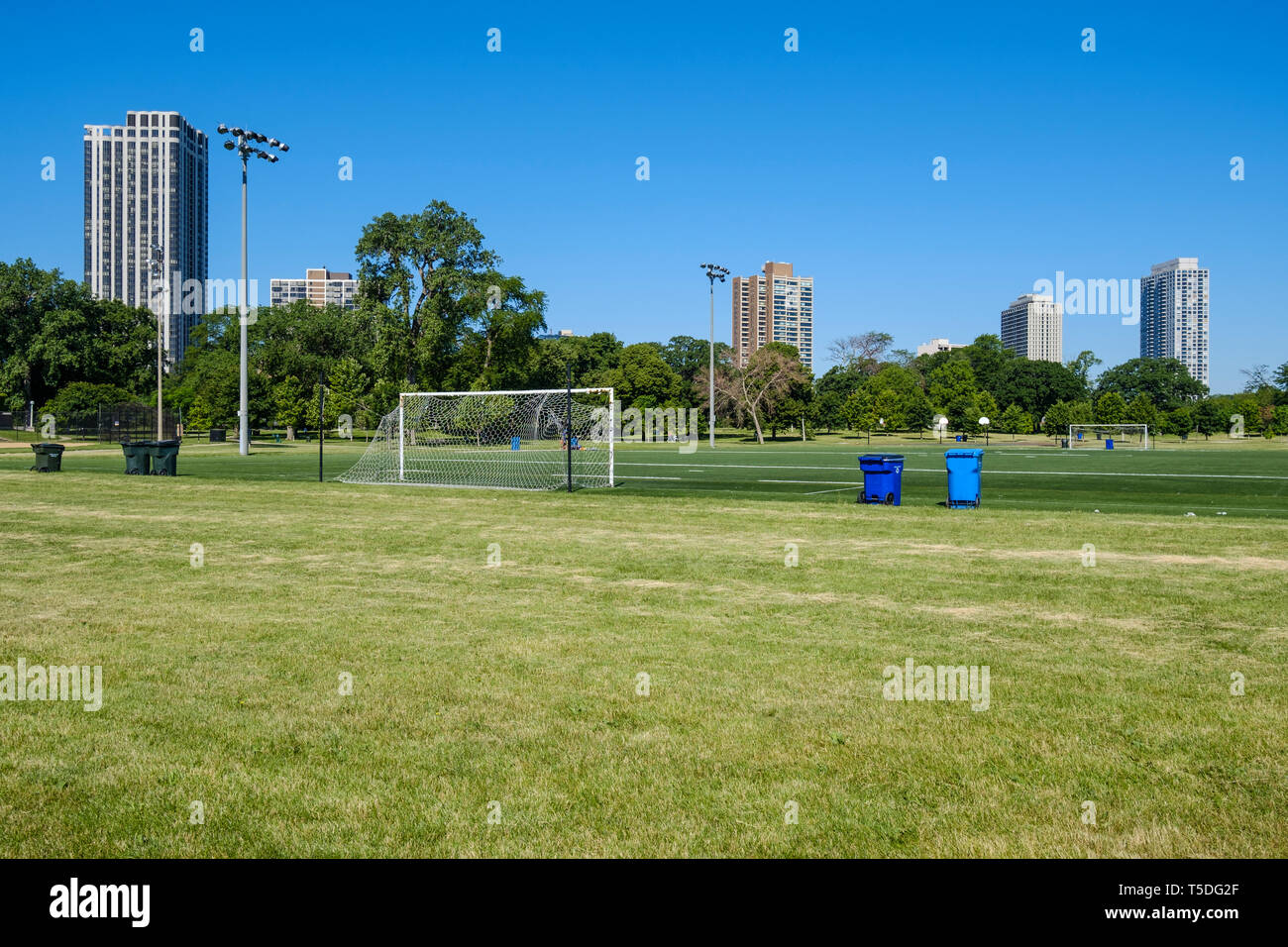 Lincoln Park soccer field in Chicago Stock Photo - Alamy
