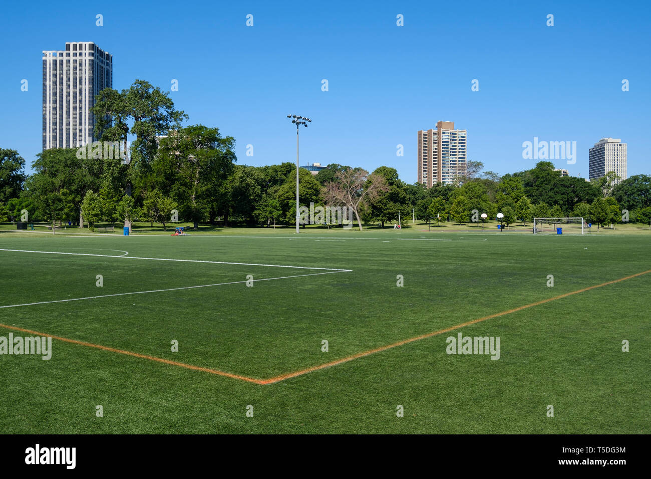 Lincoln Park soccer field in Chicago Stock Photo - Alamy