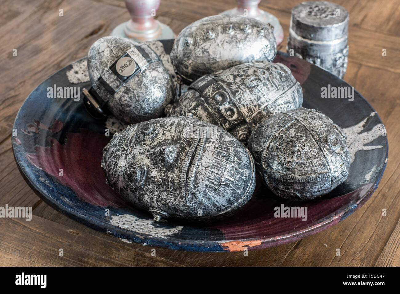 Traditional Easter egg decorations designed as Punk style eggs by ...