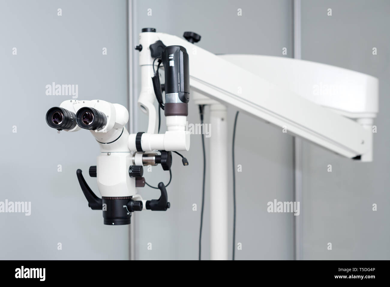 Dental microscope. Modern dentistry on the background. Medical ...