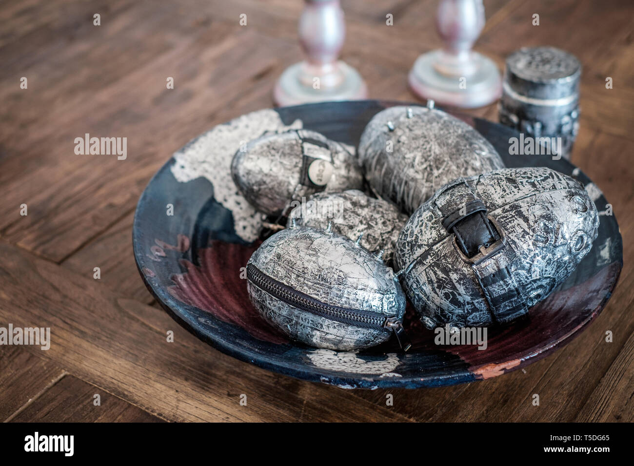 Traditional Easter egg decorations designed as Punk style eggs by ...
