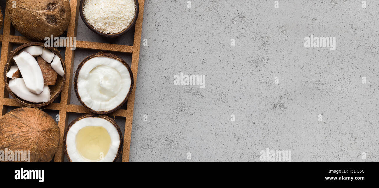 Composition of coconut products Stock Photo - Alamy