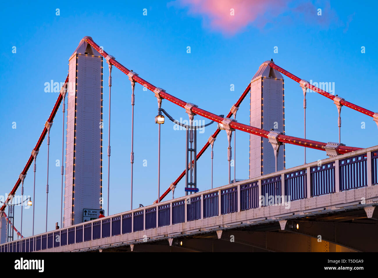 Chelsea bridge detail, London Stock Photo - Alamy