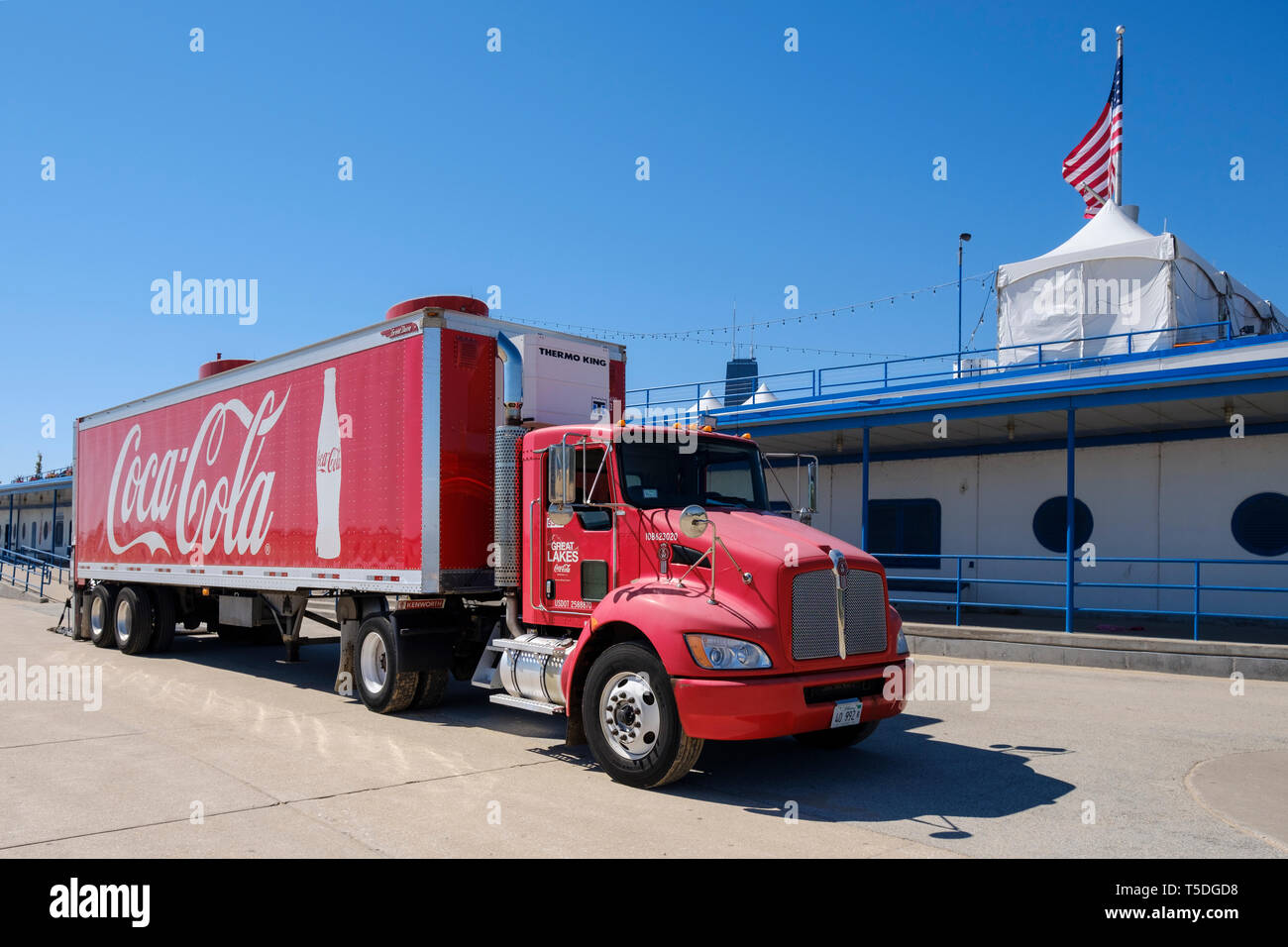 Coca-Cola truck unloading at Castaways Bar in North Avenue Beach ...