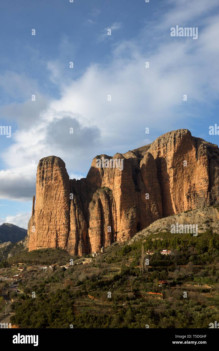 Riglos Mountains, known as Mallos de Riglos, Riglos, Huesca Province ...