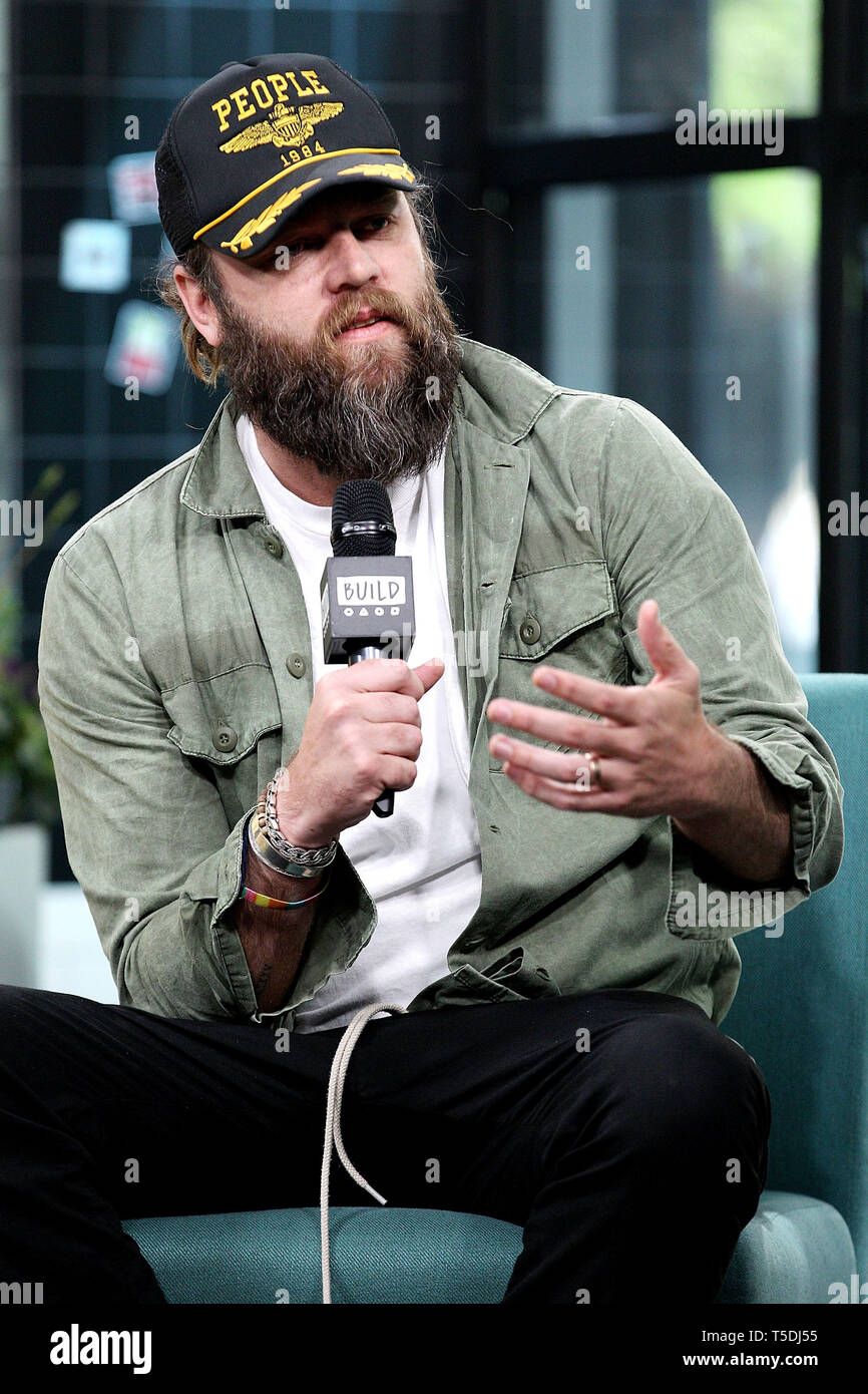 New York, USA. 23 Apr, 2019. Joel Houston of Hillsong UNITED at BUILD ...