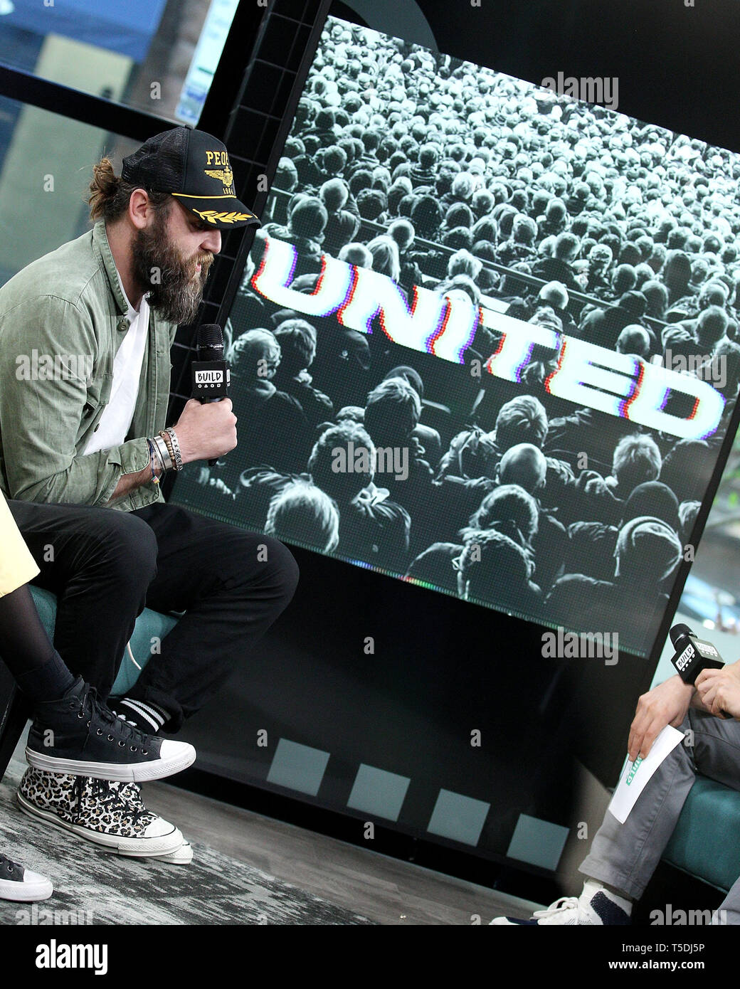 New York, USA. 23 Apr, 2019. Joel Houston of Hillsong UNITED at BUILD ...