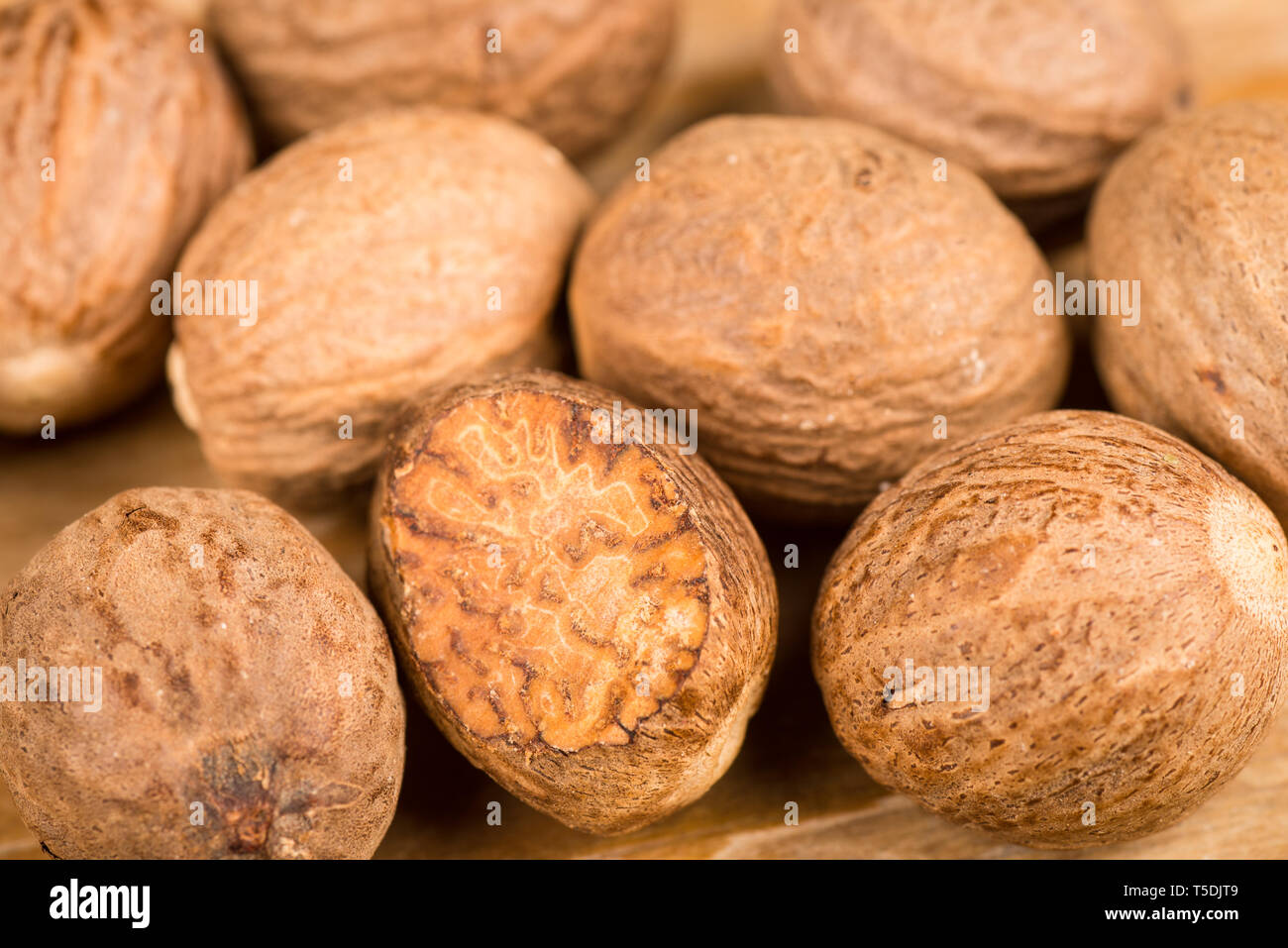 Close up take of aromatic nutmeg Stock Photo - Alamy