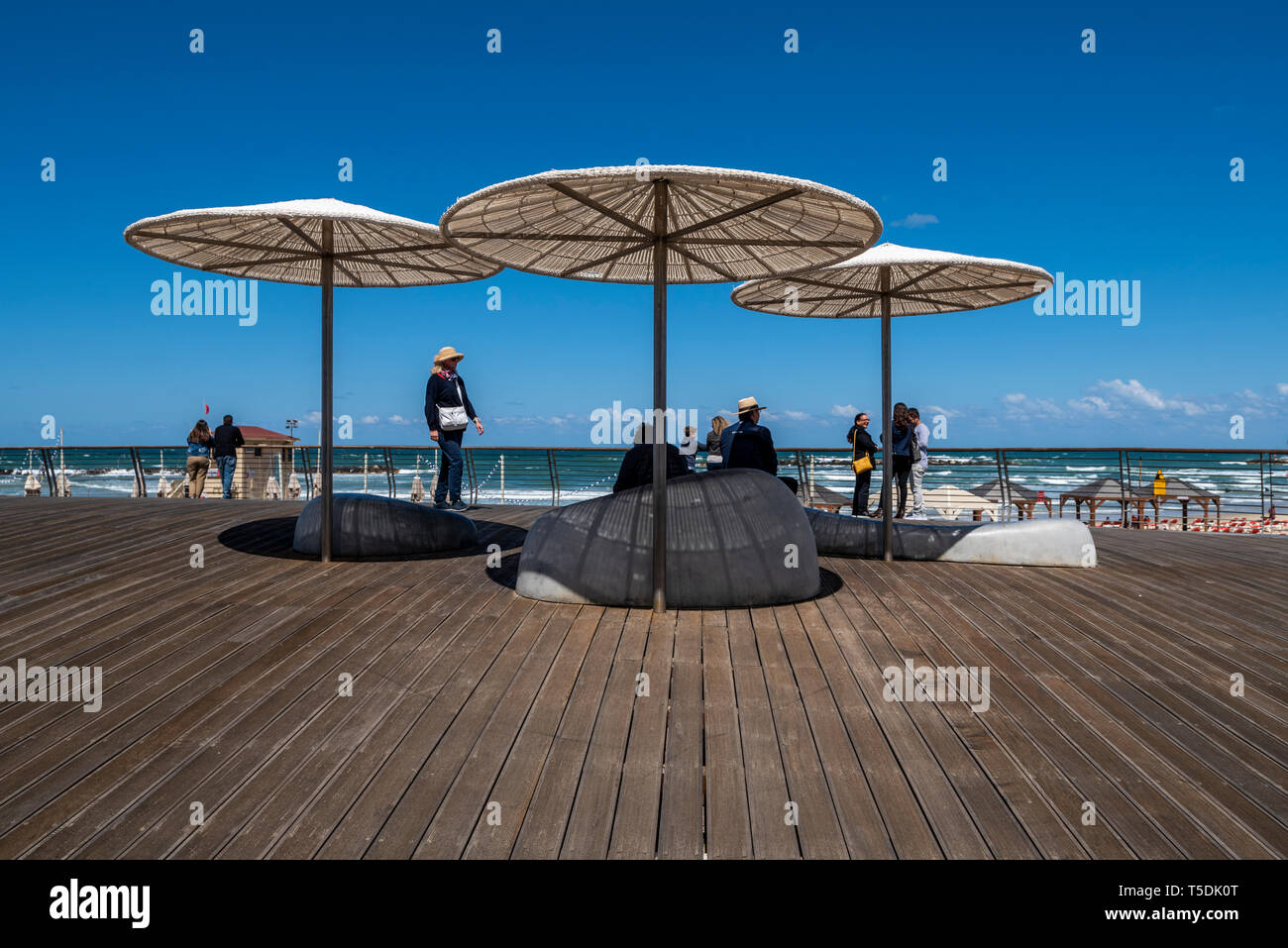 Israel, Tel Aviv-Yafo - 22 April 2019: The new Tayelet - Central Beach ...
