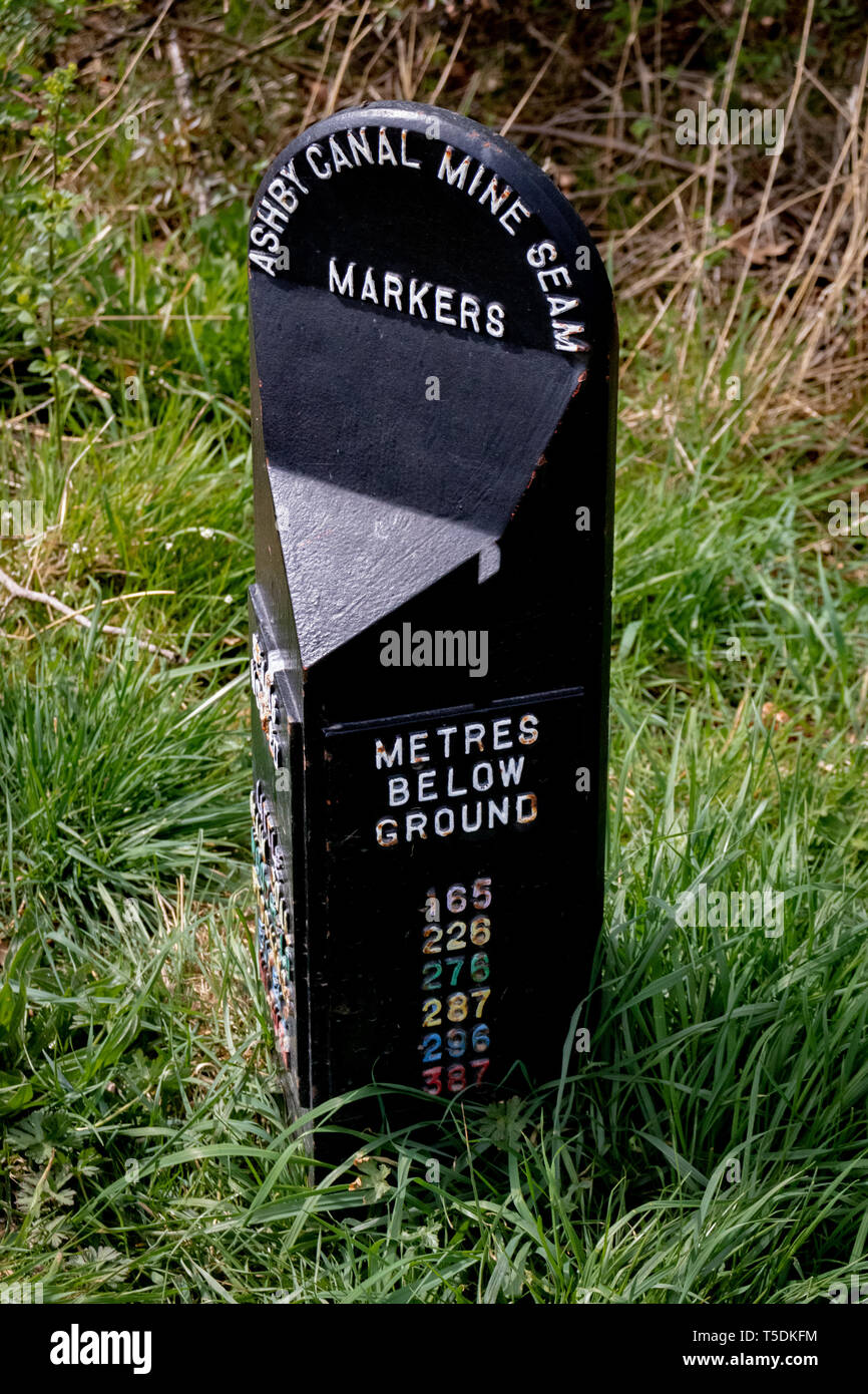 Rawdon and Donisthorpe Coal Mine Underground Coal Seam Depth Marker ...