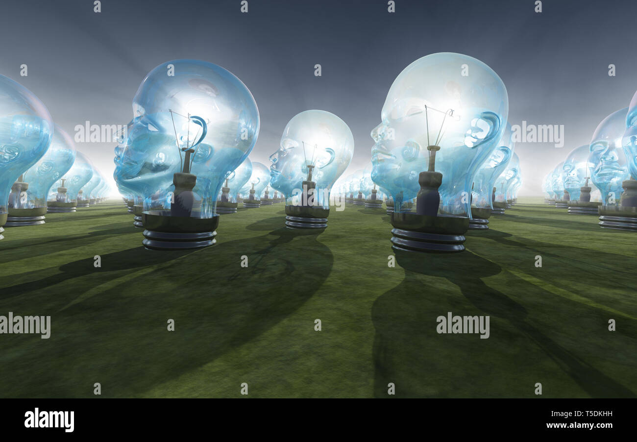 Light bulbs in human head shape Stock Photo - Alamy