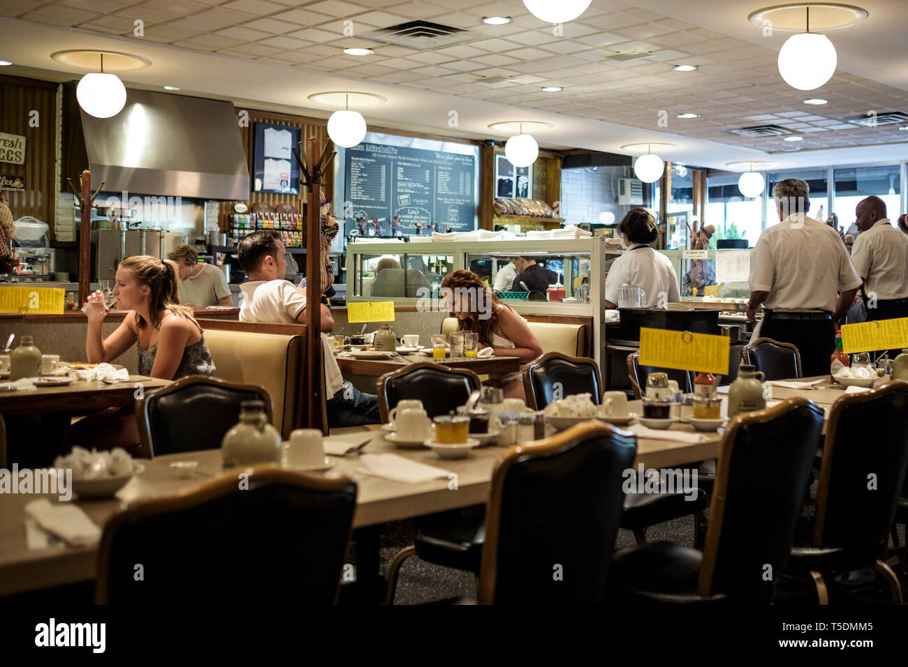 Customers enjoying the popular Lou Mitchell's Restaurant in Downtown ...