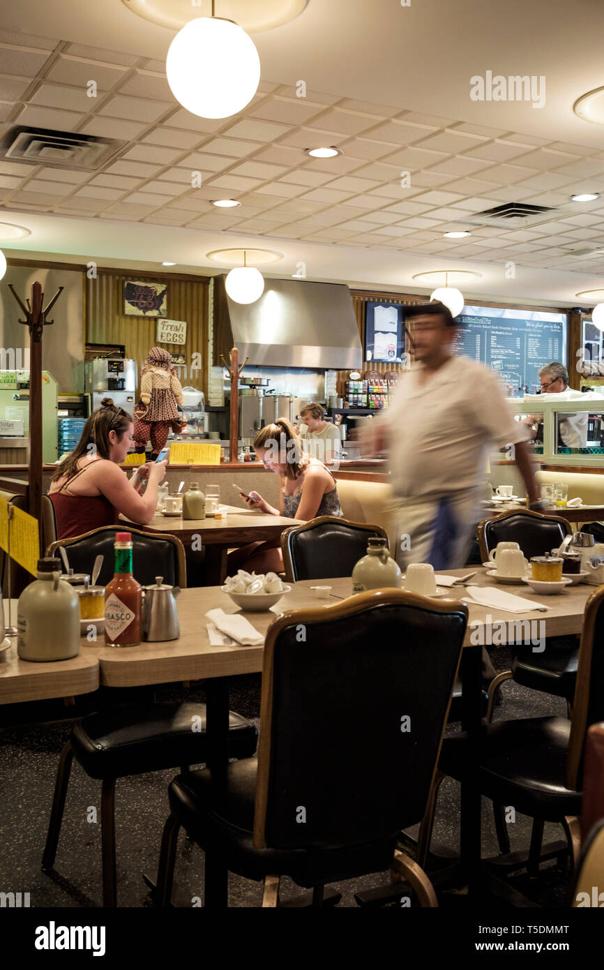 Customers enjoying the popular Lou Mitchell's Restaurant in Downtown ...