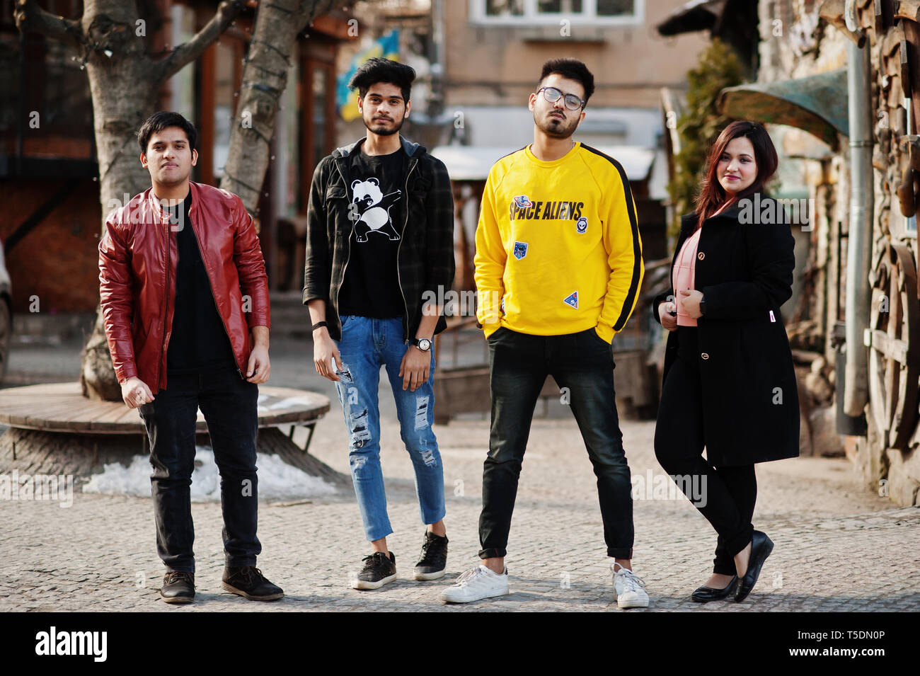 Group of asian people friends posed outdoor street together Stock Photo ...