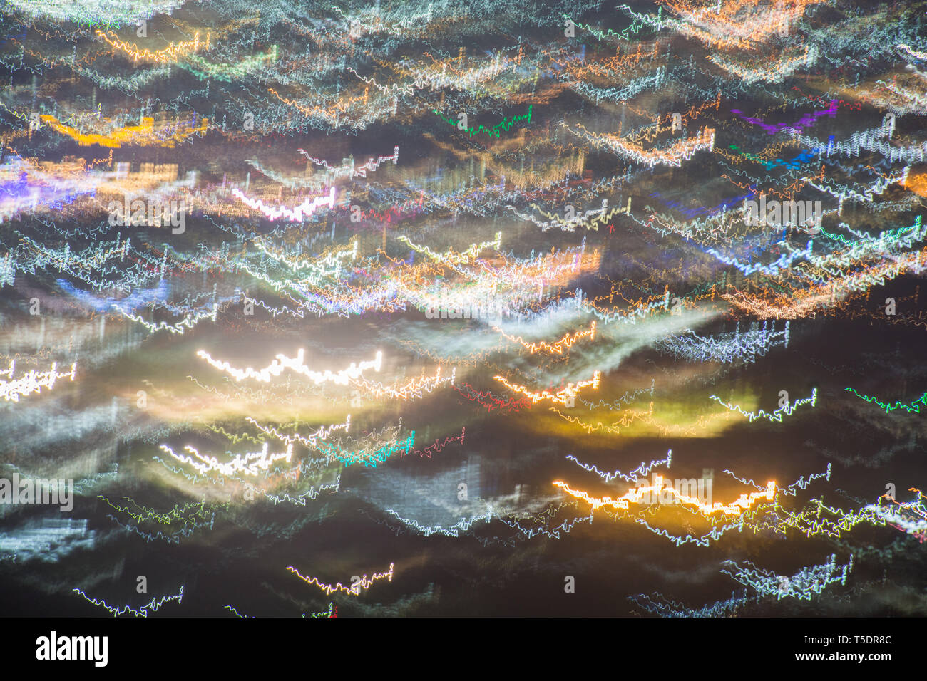 Abstract long exposure, experimental surreal photo, city and vehicle ...