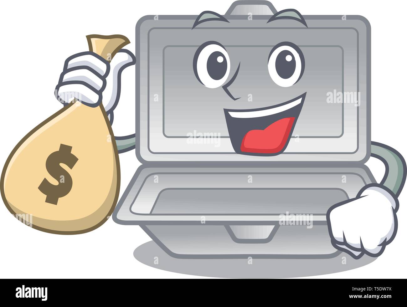 With money bag open styrofoam in the cartoon shape Stock Vector Image ...