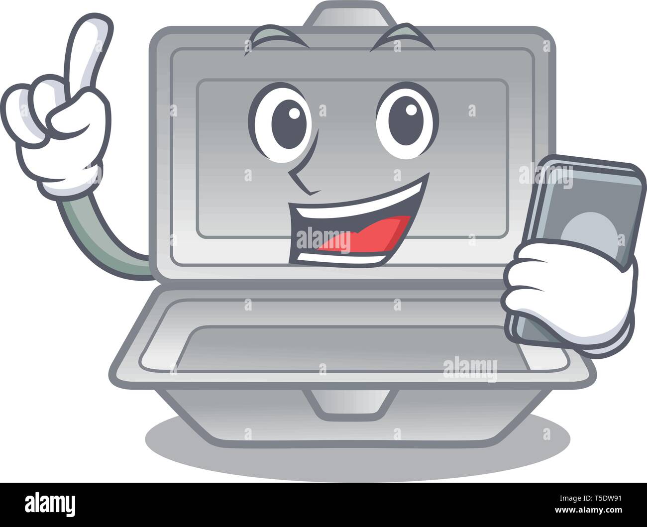 With phone open styrofoam in the cartoon shape Stock Vector Image & Art ...