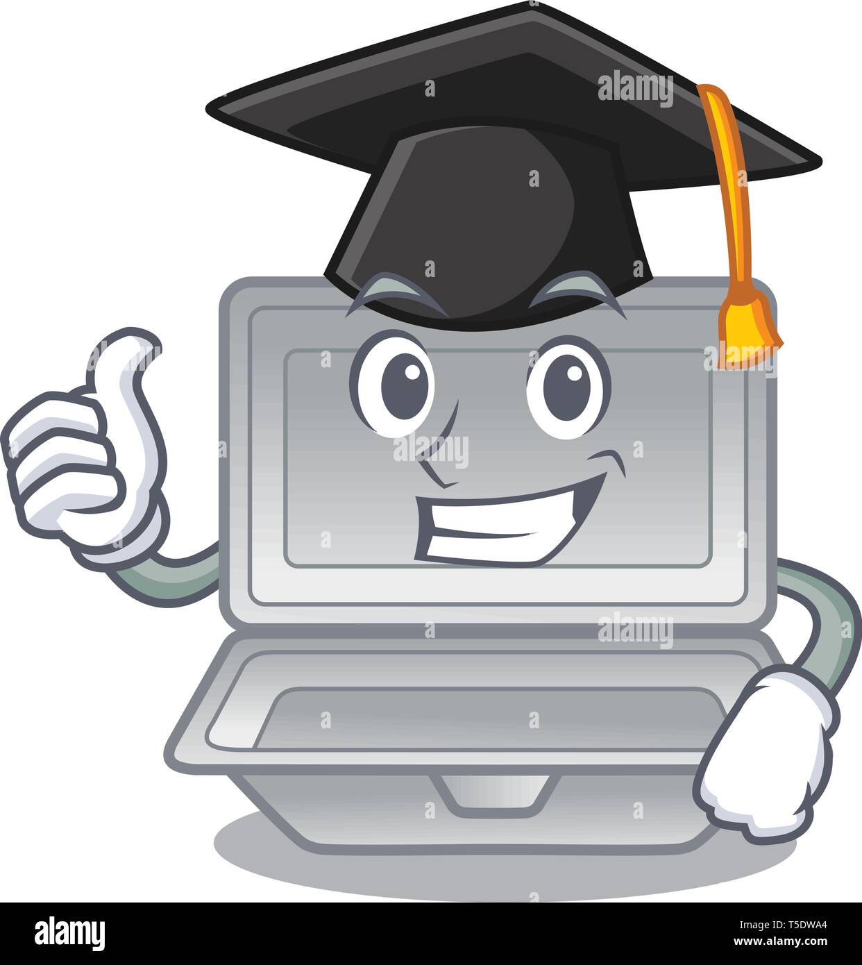 Graduation open styrofoam isolated with the mascot Stock Vector Image ...