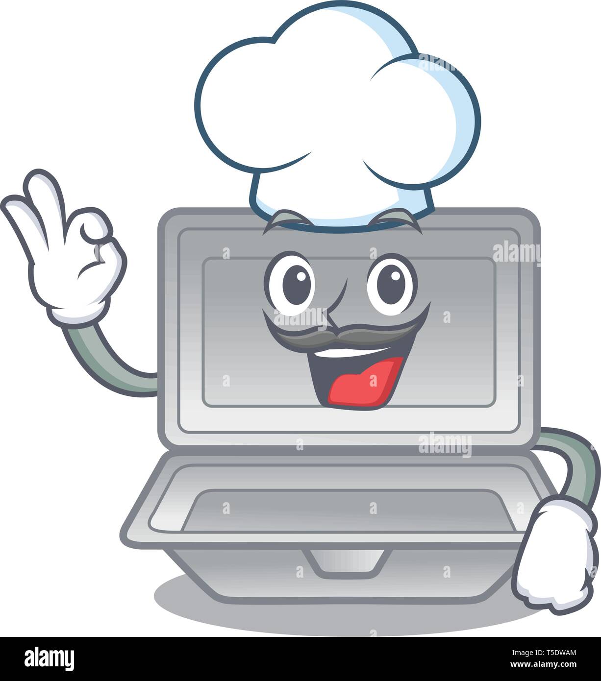 Chef open styrofoam isolated with the mascot Stock Vector Image & Art ...