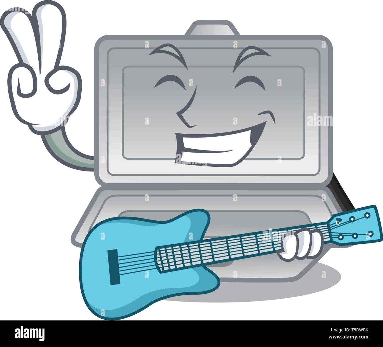 With guitar open styrofoam in the character box Stock Vector Image ...