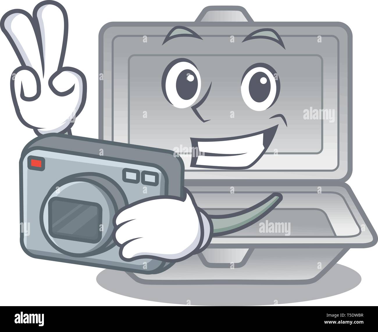 Photographer open styrofoam in the character box Stock Vector Image ...