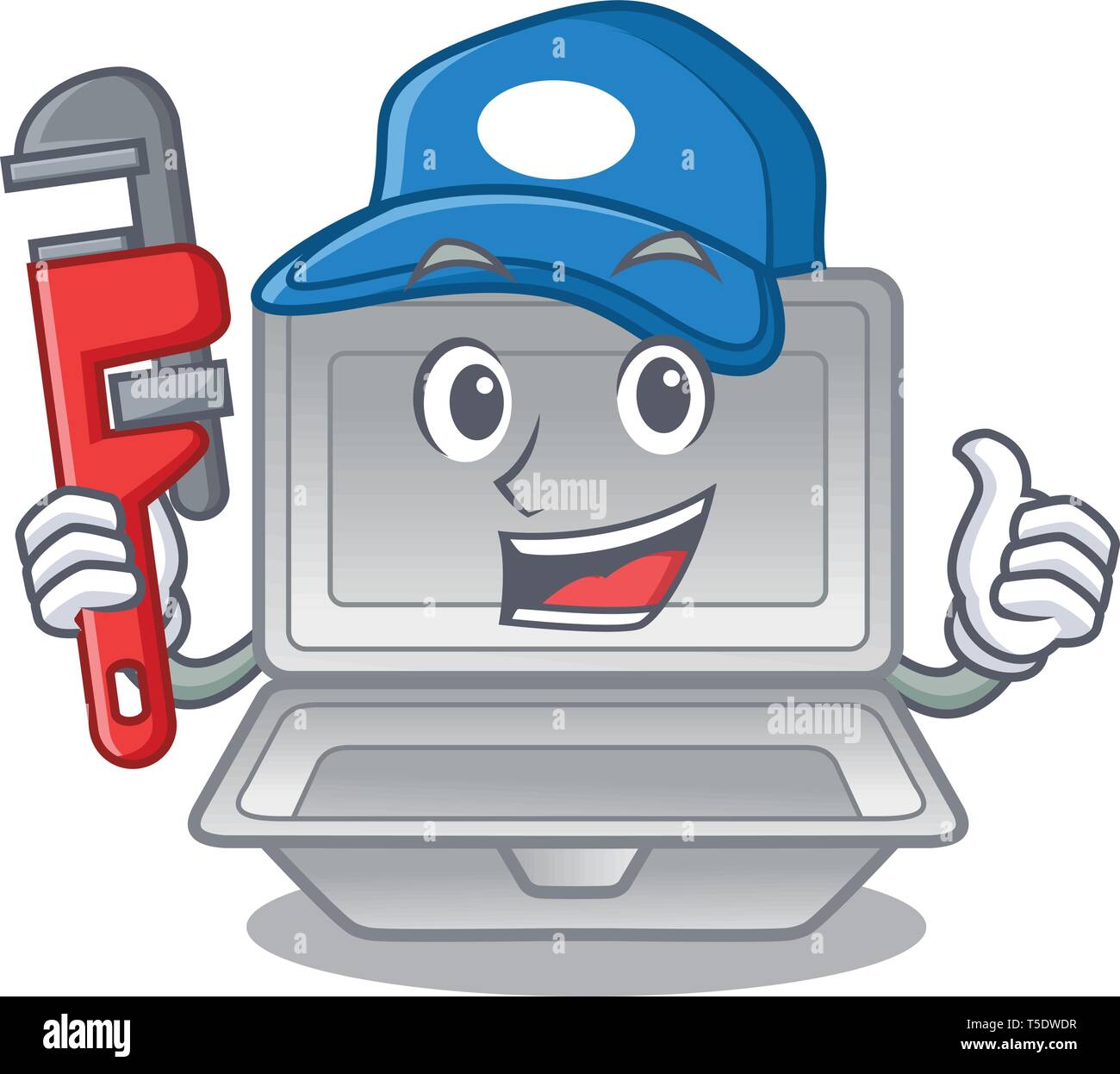 Plumber cartoon open styrofoam above the table Stock Vector Image & Art ...