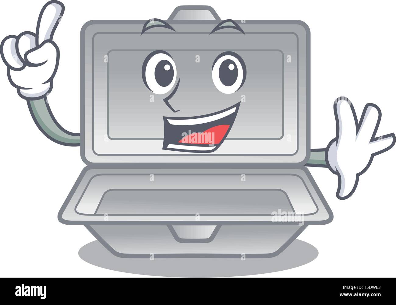 Finger cartoon open styrofoam above the table Stock Vector Image & Art ...