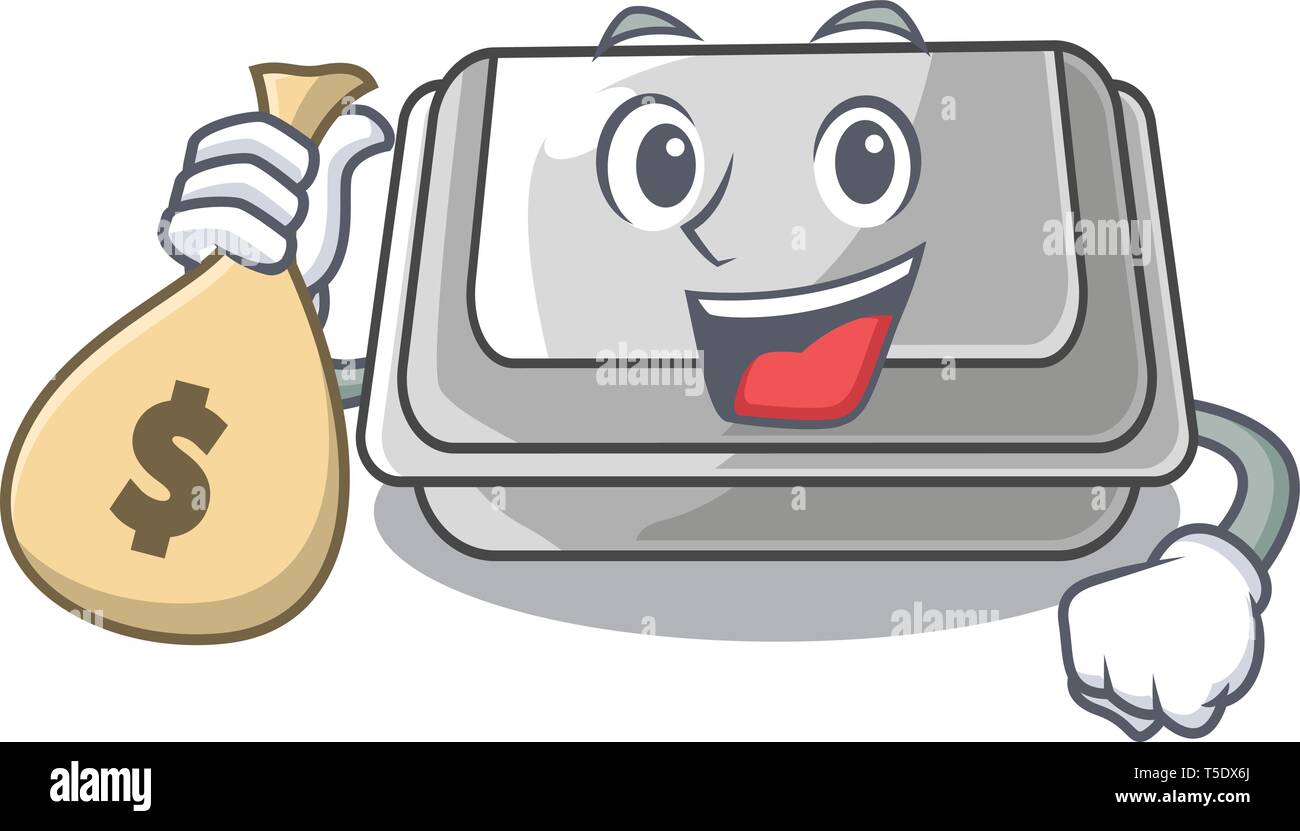 With money bag plastic box isolated in the cartoon Stock Vector Image ...