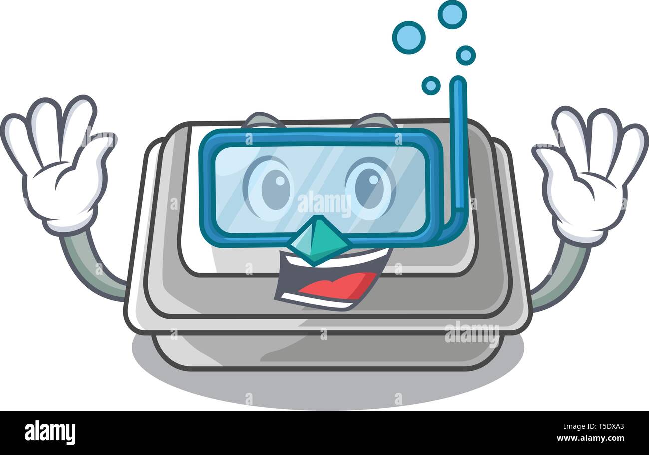 Diving plastic box in the mascot shape Stock Vector Image & Art - Alamy