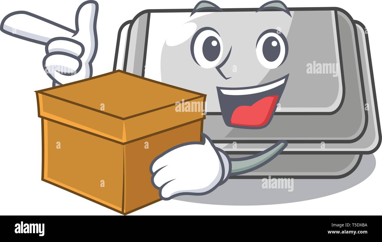 With box plastic box in the mascot shape Stock Vector Image & Art - Alamy