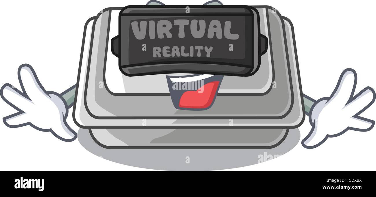 Virtual reality plastic box in the cartoon table Stock Vector Image ...