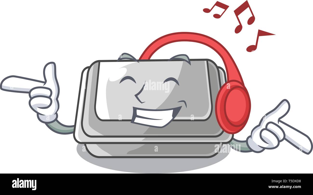 Listening music plastic box in the cartoon table Stock Vector Image ...