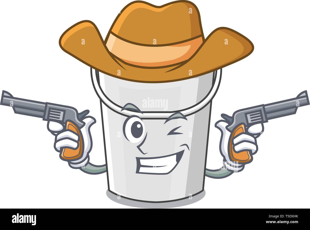Cowboy plastic tube bucket isolated the character Stock Vector Image ...