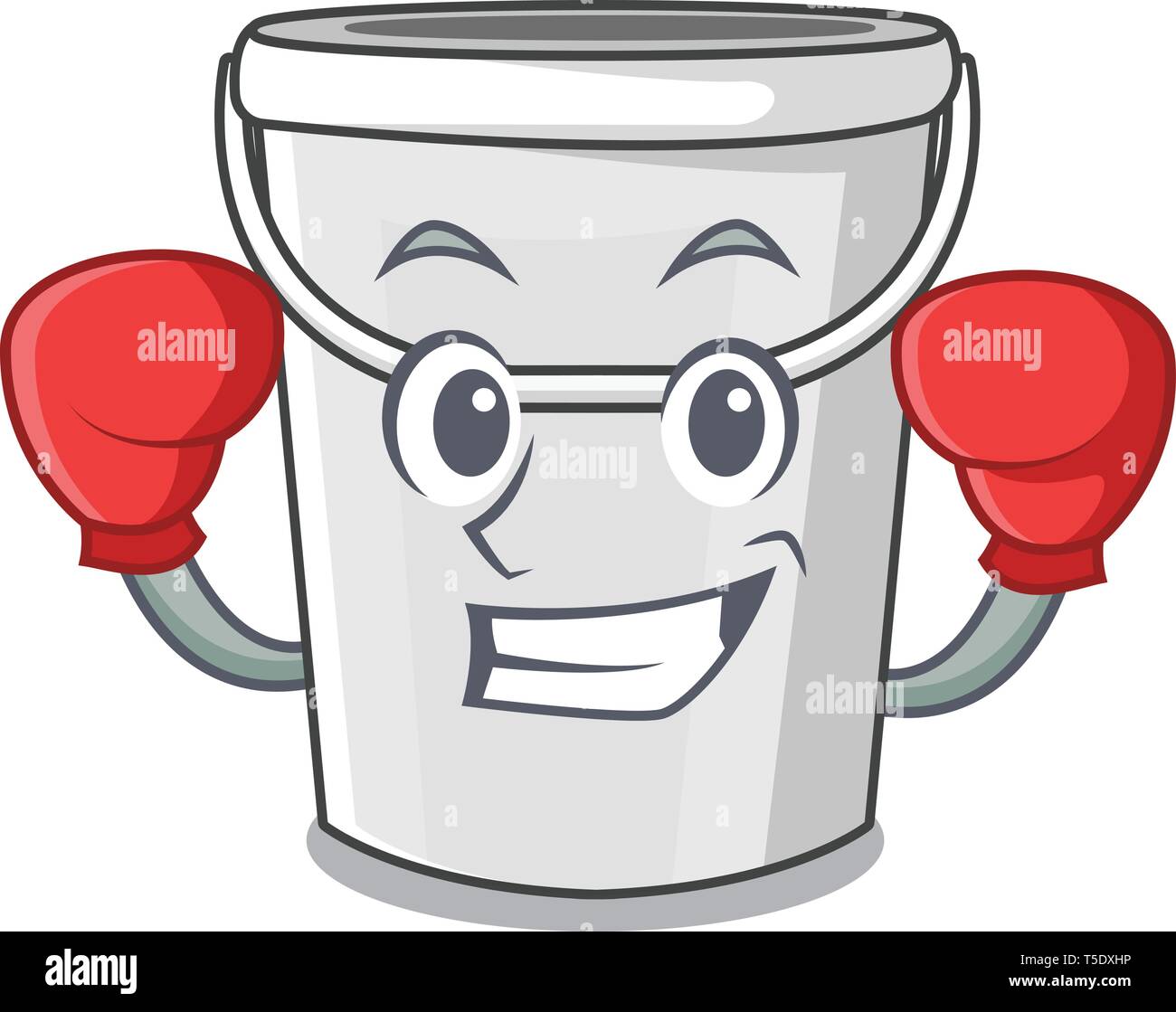 Boxing plastic tube bucket isolated the character Stock Vector Image ...