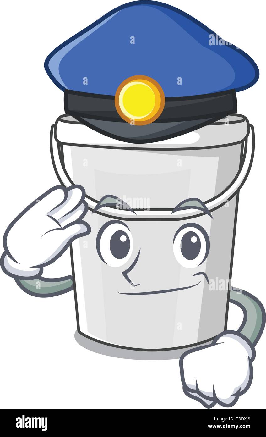 Police plastic tube bucket isolated the character Stock Vector Image ...