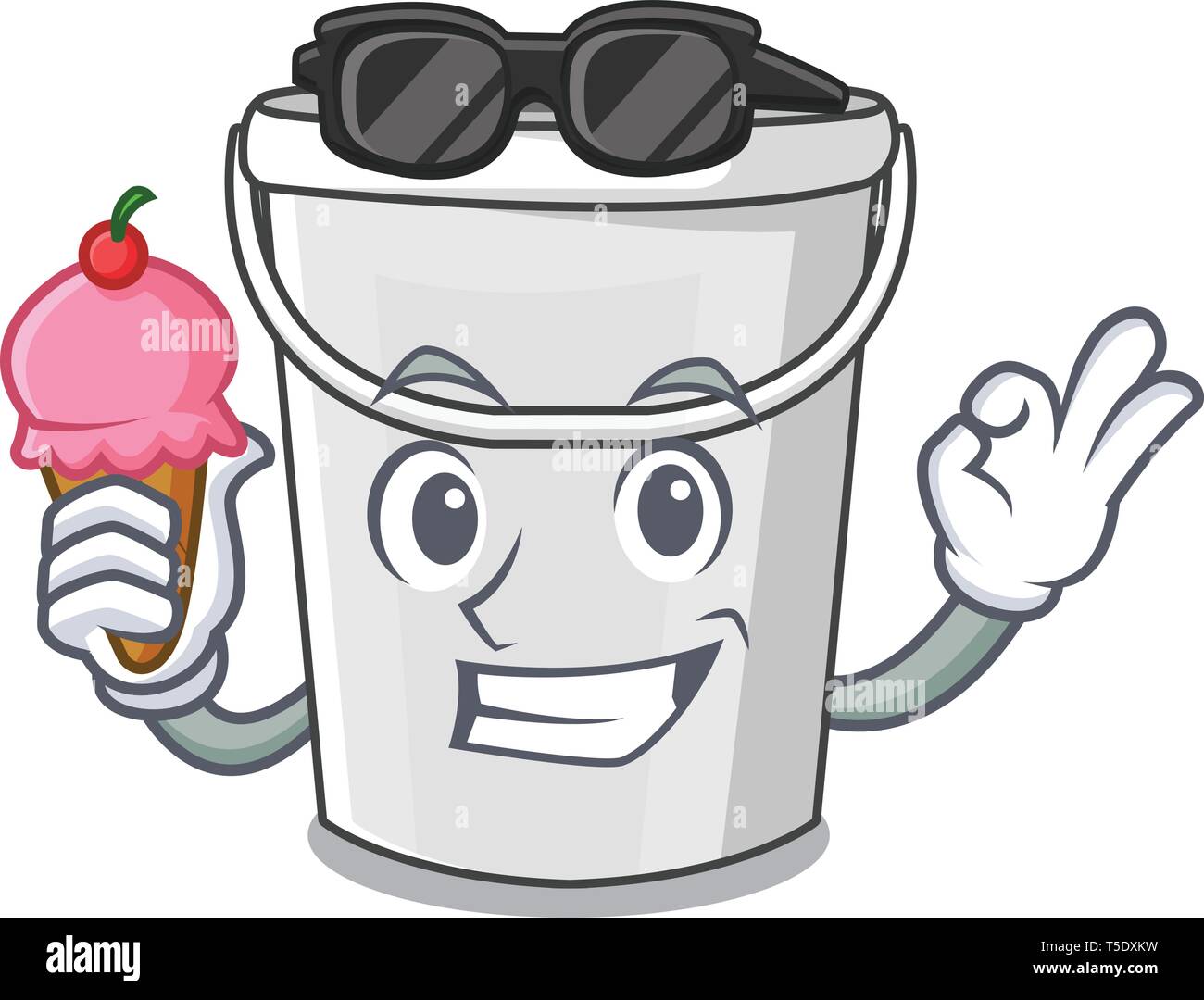 With ice cream plastic tube bucket the cartoon shape Stock Vector Image ...