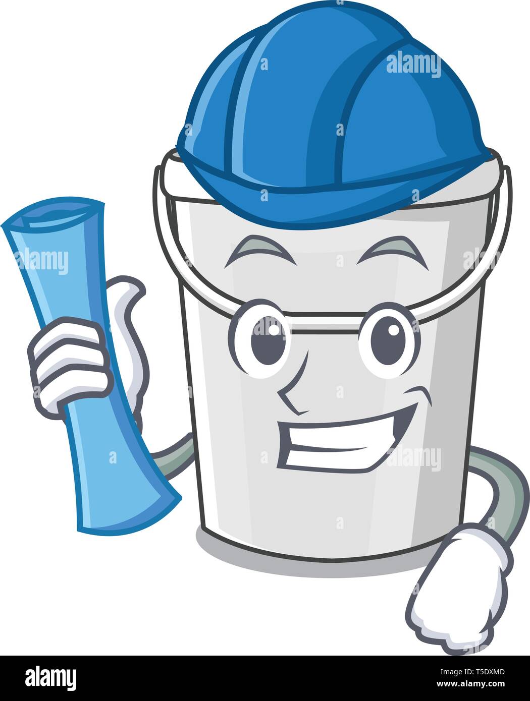 Architect plastic tube bucket the cartoon shape Stock Vector Image ...