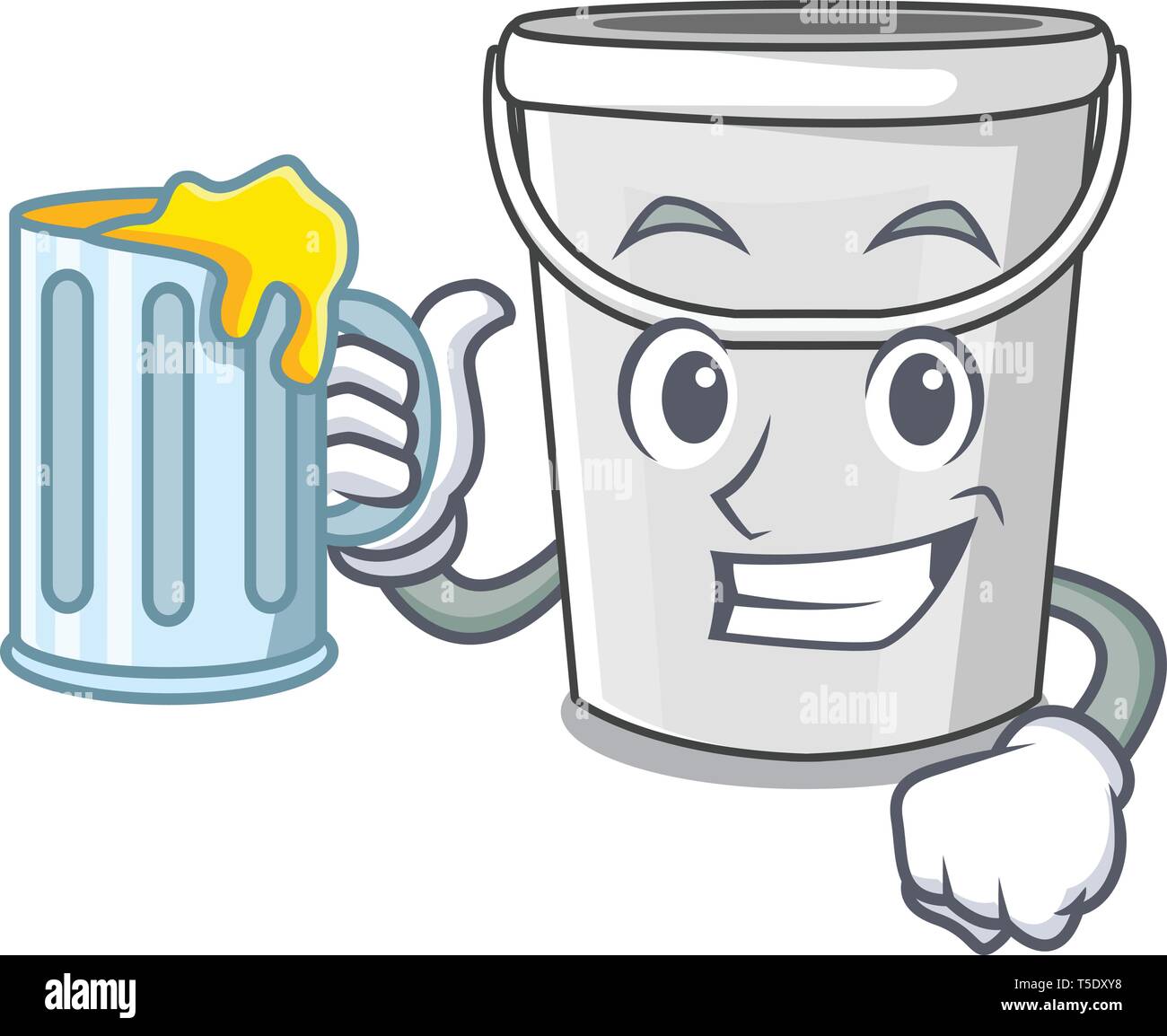 With juice cartoon plastic tube bucket bedside table Stock Vector Image ...