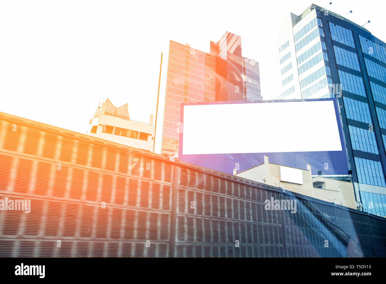 Skyscrapers exterior modern and blank billboard Stock Photo - Alamy