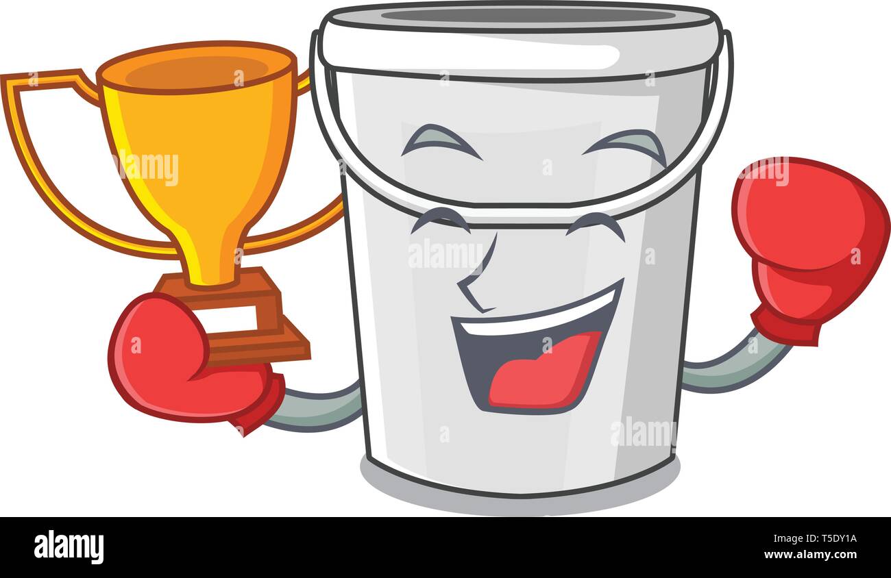 Boxing winner plastic tube bucket in the mascot Stock Vector Image ...