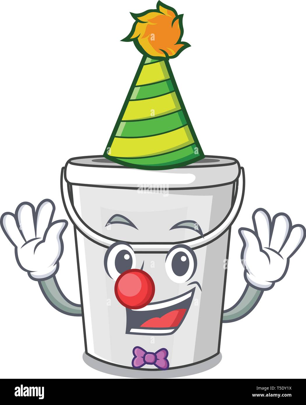 Clown plastic tube bucket in the mascot Stock Vector Image & Art - Alamy