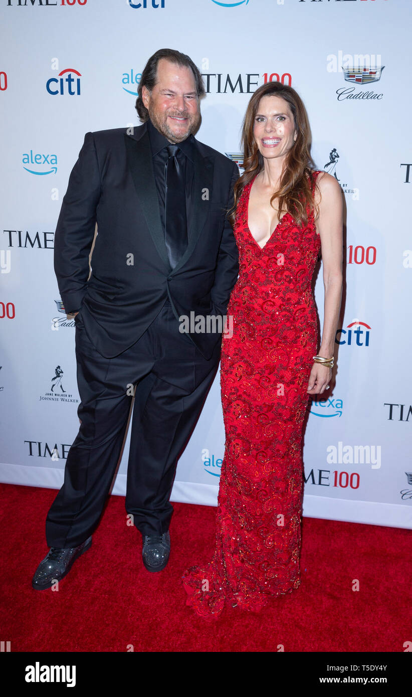 New York, NY - April 23, 2019: Marc Benioff and Lynne Benioff attend ...