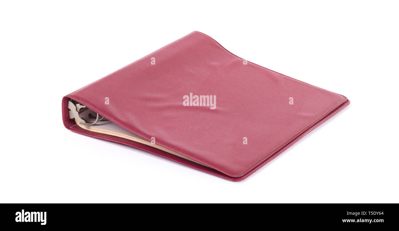Old binder folder isolated on a white background Stock Photo - Alamy