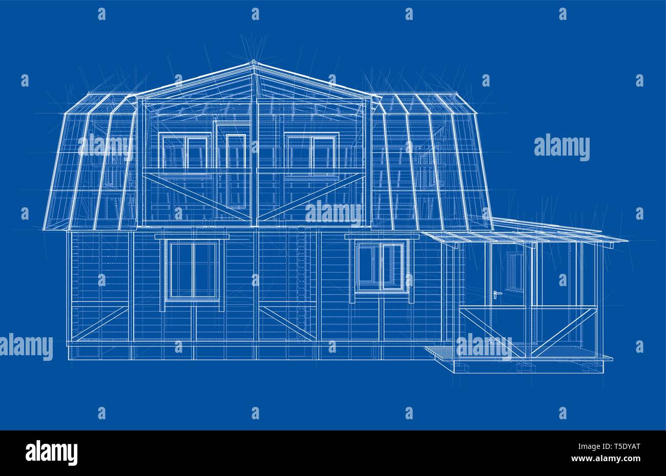 House sketch. Vector rendering of 3d Stock Vector Image & Art - Alamy