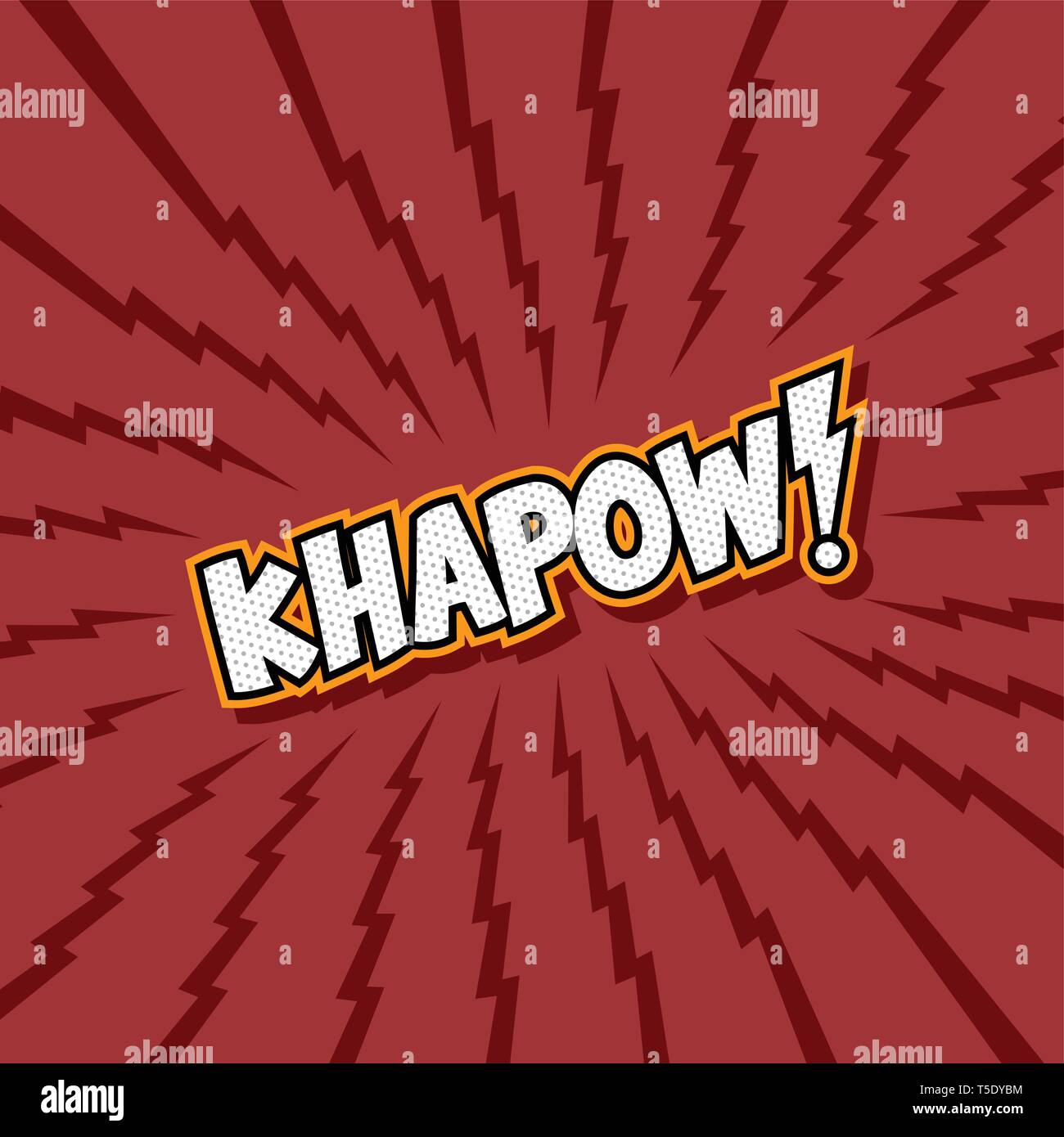 red thunder theme fight comic book kick punch vector art Stock Vector ...