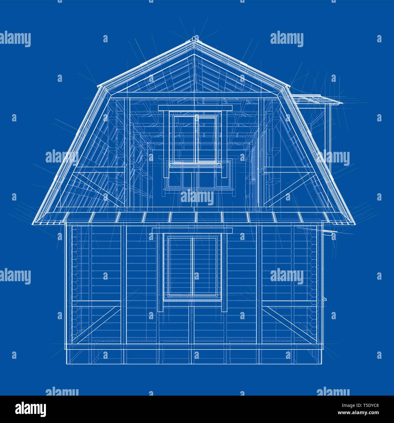 House sketch. Vector rendering of 3d Stock Vector Image & Art - Alamy