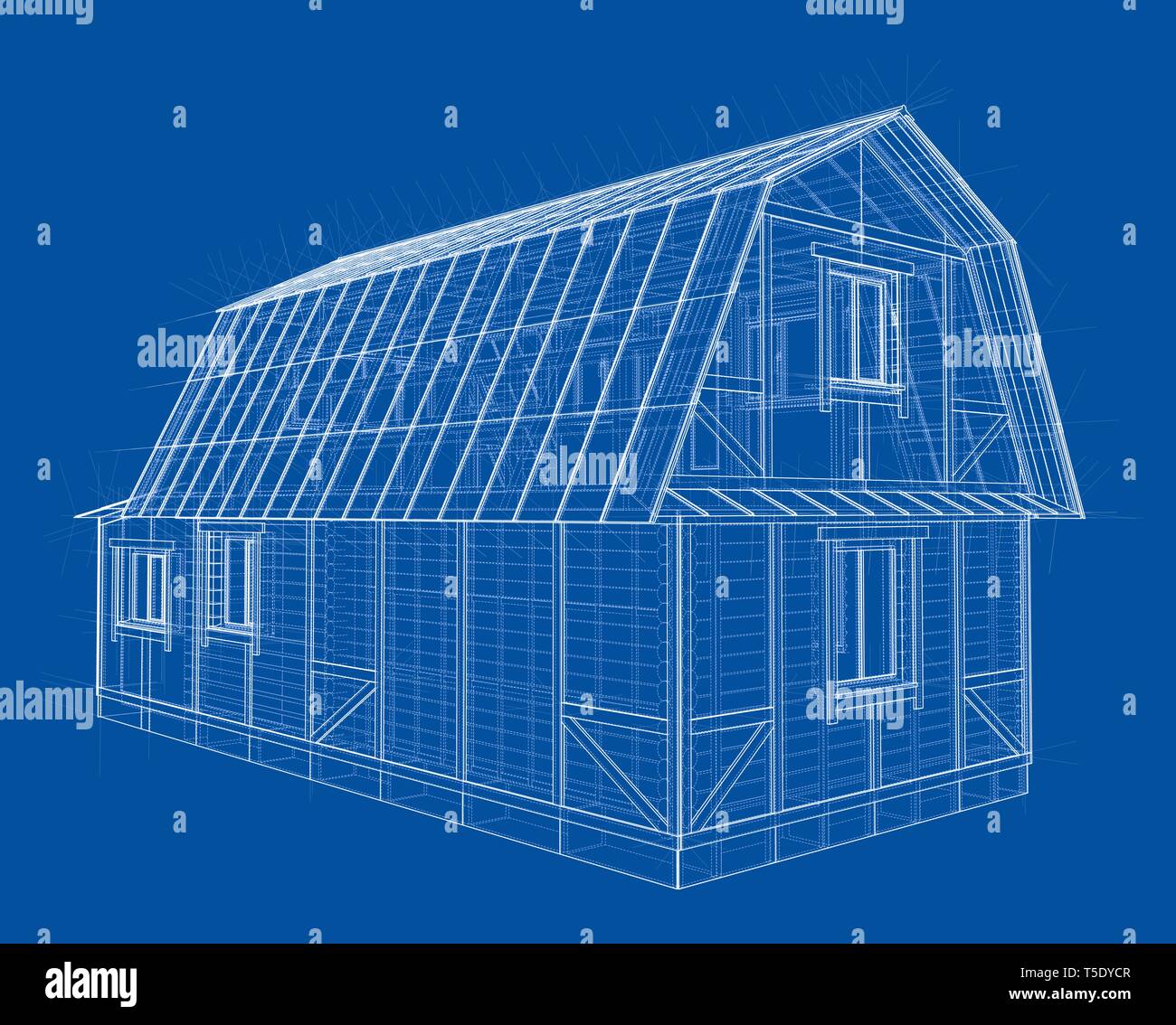 House sketch. Vector rendering of 3d Stock Vector Image & Art - Alamy