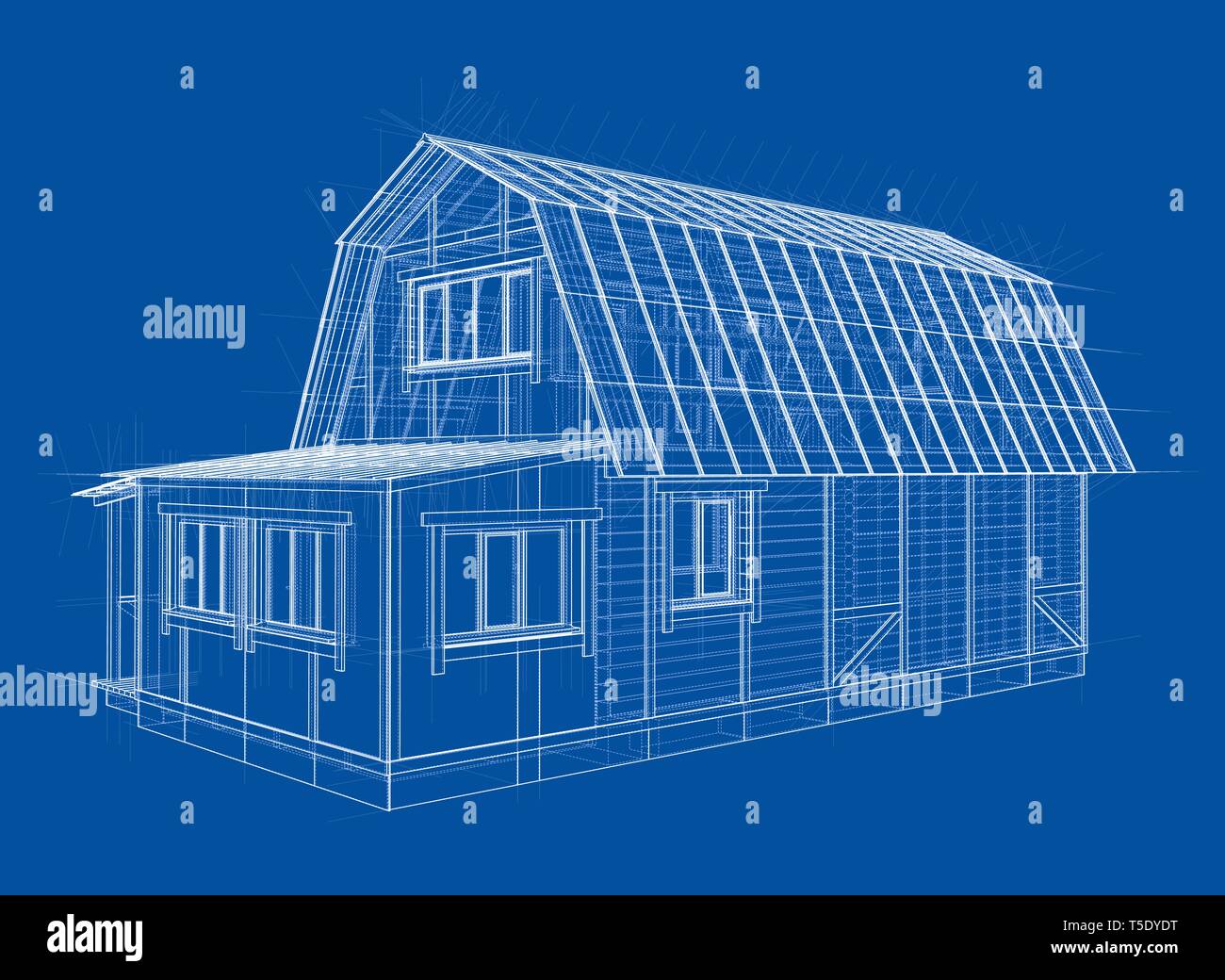 House sketch. Vector rendering of 3d Stock Vector Image & Art - Alamy